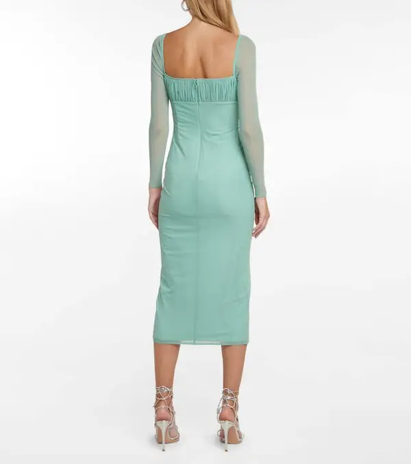 SELF-PORTRAIT Ruched Midi Dress