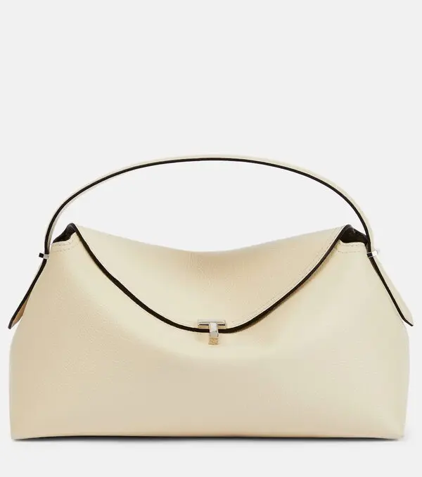 TOTEME T-lock Medium Leather Tote Bag - White