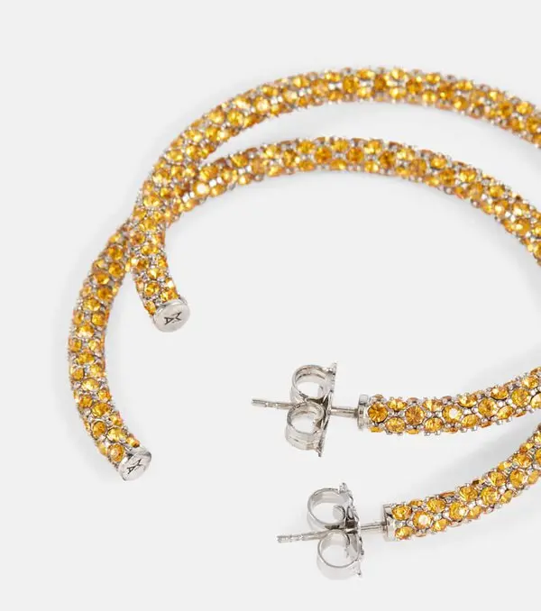 Amina Muaddi Cameron Crystal-embellished Earrings - Orange