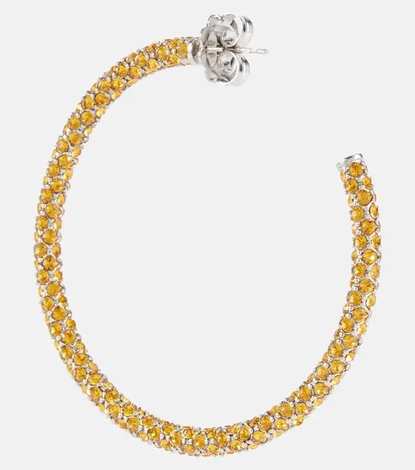 Amina Muaddi Cameron Crystal-embellished Earrings - Orange