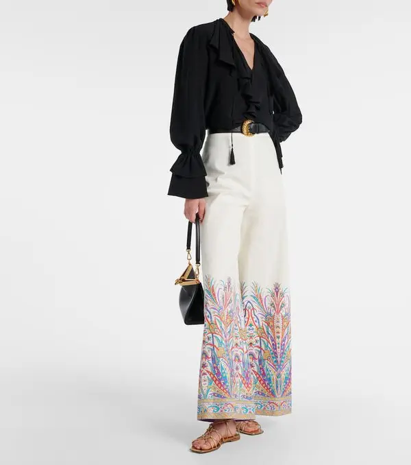 Etro Printed Wide-leg Pants