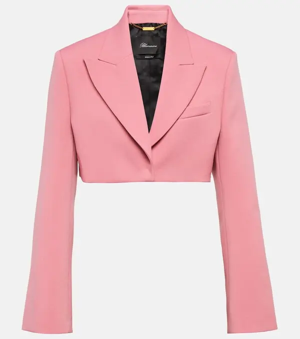 Blumarine Cropped Crepe Blazer