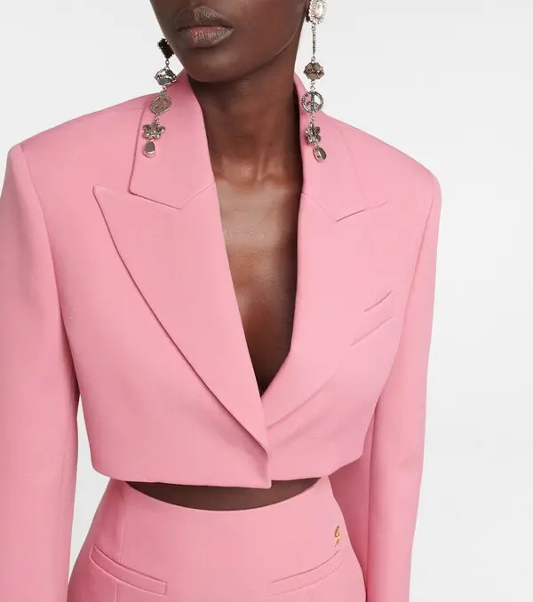 Blumarine Cropped Crepe Blazer