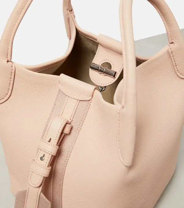 Loro Piana Bale Small Leather Tote Bag - Beige