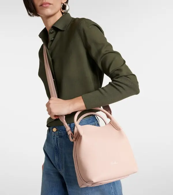 Loro Piana Bale Small Leather Tote Bag - Beige