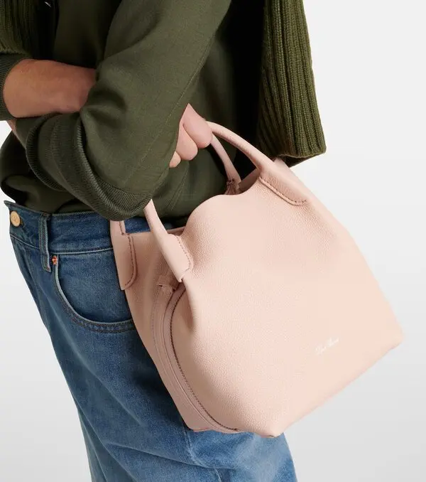 Loro Piana Bale Small Leather Tote Bag - Beige