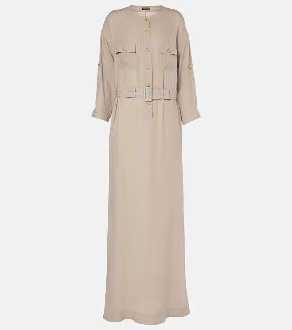 TOM FORD Striped Belted Shirt Dress