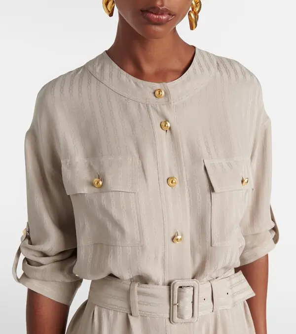 TOM FORD Striped Belted Shirt Dress