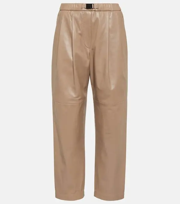 Brunello Cucinelli Mid-rise Leather Pants