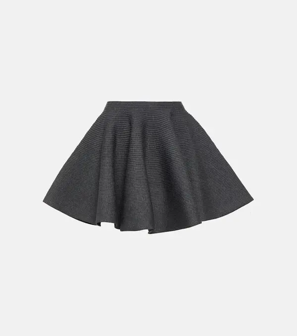 Alaïa Ribbed-knit Wool-blend Miniskirt