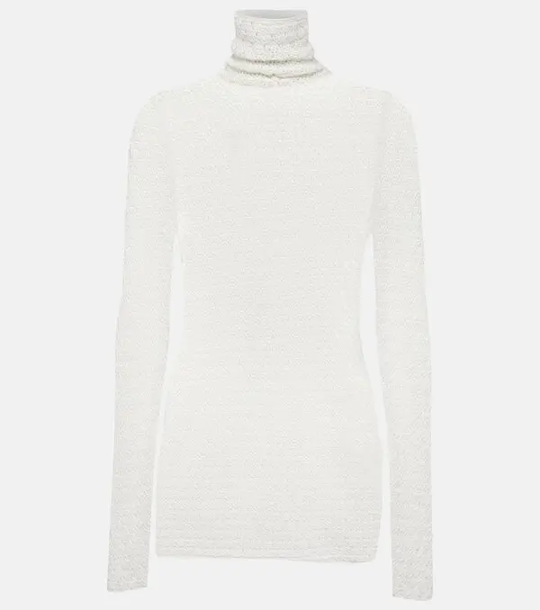 TOTEME Crochet Turtleneck Top
