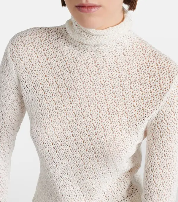 TOTEME Crochet Turtleneck Top