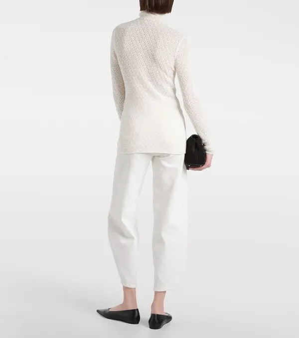 TOTEME Crochet Turtleneck Top