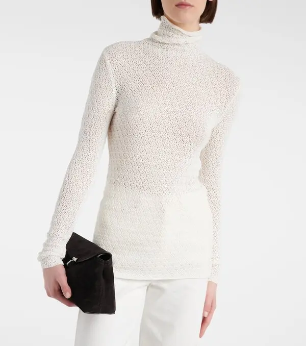 TOTEME Crochet Turtleneck Top