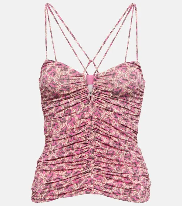 Isabel Marant Étoile Leila Printed Ruched Jersey Top