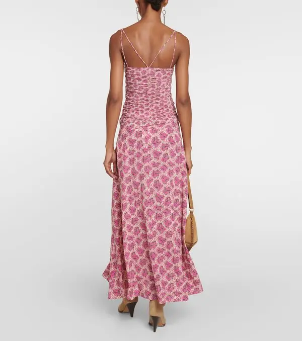 Isabel Marant Étoile Leila Printed Ruched Jersey Top