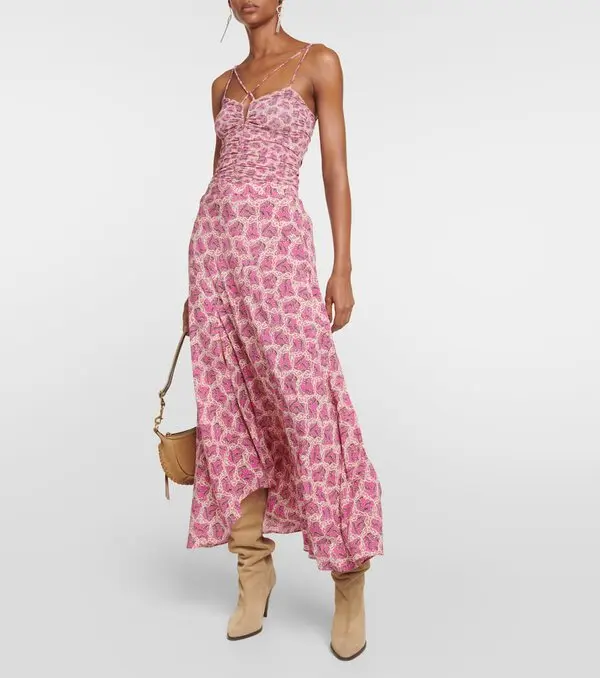Isabel Marant Étoile Leila Printed Ruched Jersey Top