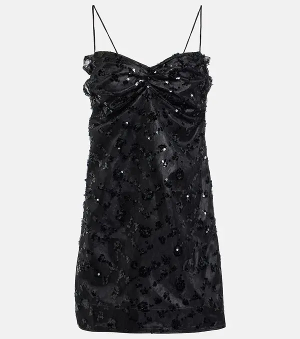 GANNI Sequined Lace Mini Dress
