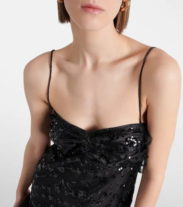 GANNI Sequined Lace Mini Dress