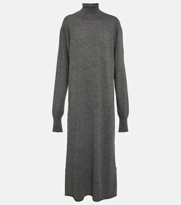 JIL SANDER Cashmere Turtleneck Midi Dress