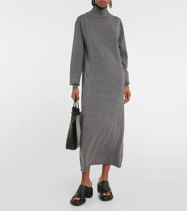 JIL SANDER Cashmere Turtleneck Midi Dress