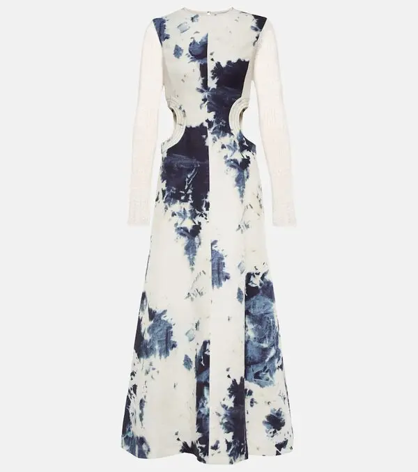 Chloé Tie-dye Cutout Midi Dress - Multicoloured