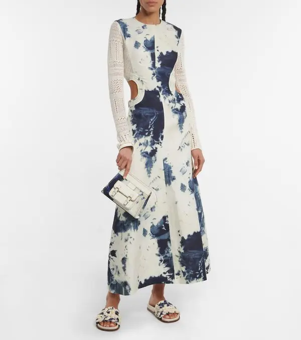 Chloé Tie-dye Cutout Midi Dress