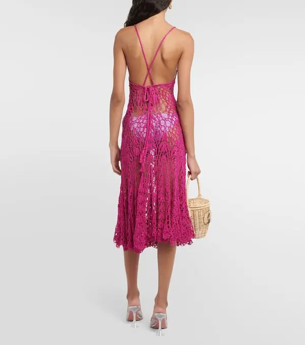 Anna Kosturova Open-knit Cotton Midi Dress
