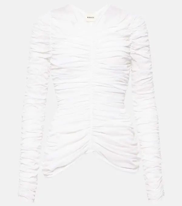 Khaite Haven Ruched Top - White