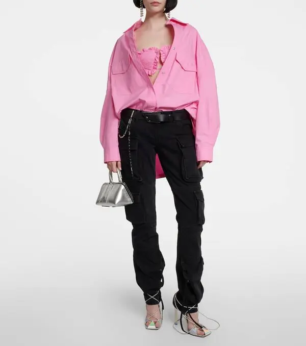 Attico Glory Ruffled Cotton Bra Top