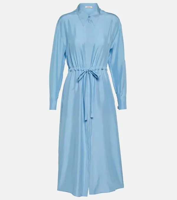 Dorothee Schumacher Heritage Ease Silk Midi Dress - Blue