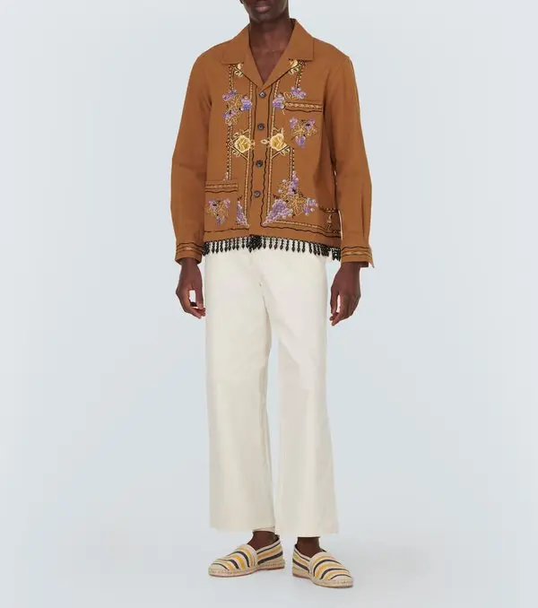BODE Namesake Striped Espadrilles