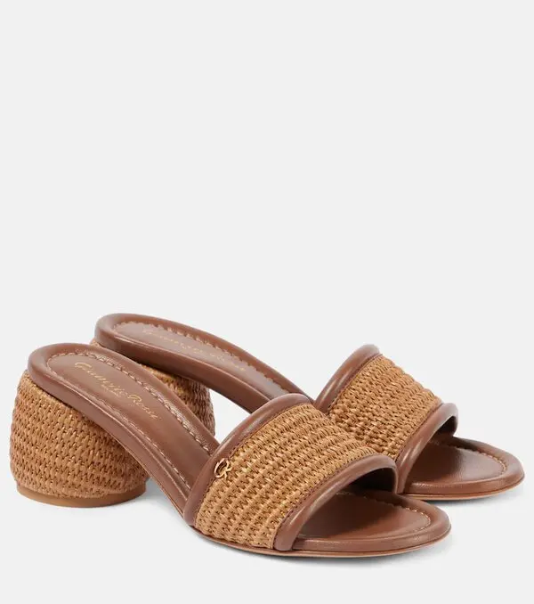 GIANVITO ROSSI Marbella Raffia Mules