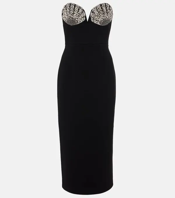 Rebecca Vallance Cordelia Embellished Midi Dress - Black