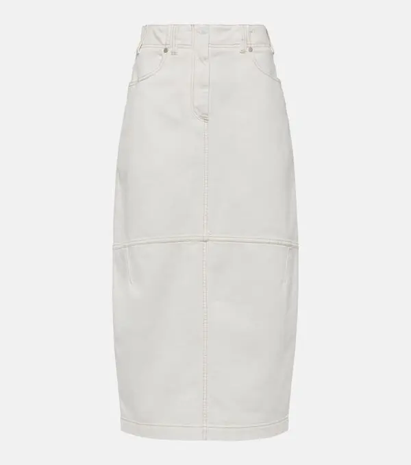 Brunello Cucinelli Denim Midi Skirt