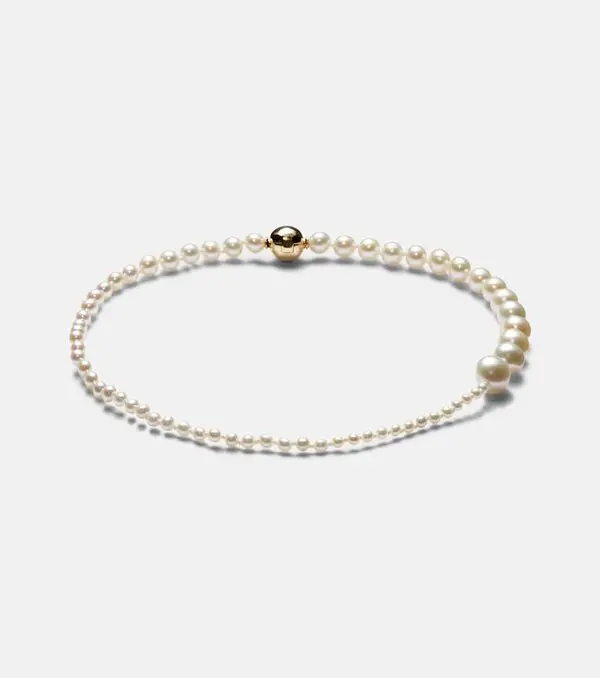 Sophie Bille Brahe Peggy A Pied 14kt Anklet With Freshwater Pearls - Gold