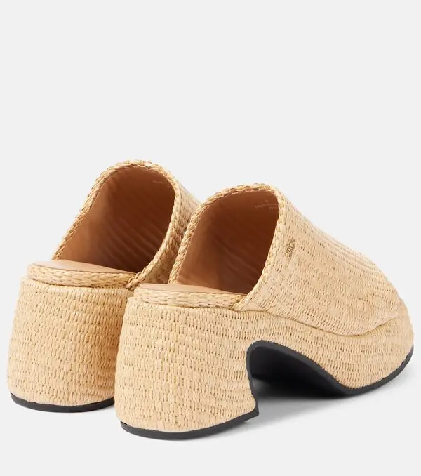 GANNI Raffia Platform Mules