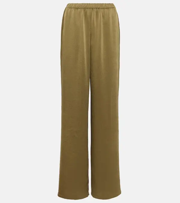 Vince Low-rise Satin Wide-leg Trousers