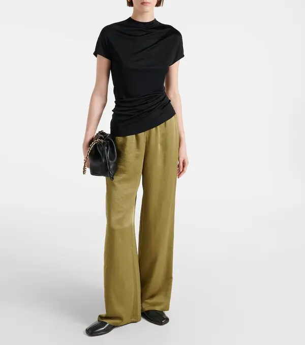 Vince Low-rise Satin Wide-leg Trousers