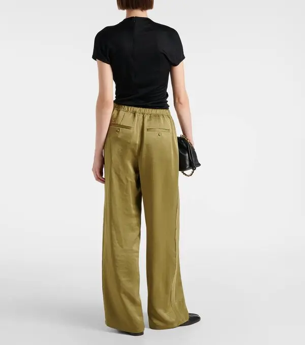 Vince Low-rise Satin Wide-leg Trousers