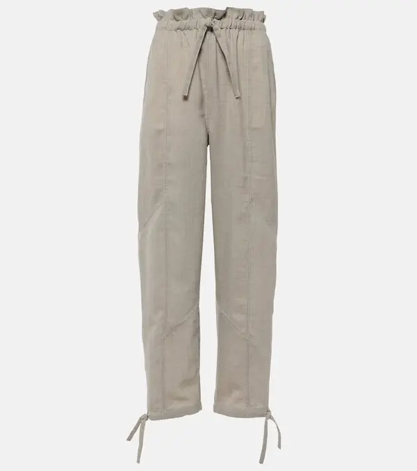 GANNI High-rise Wide-leg Pants - Grey