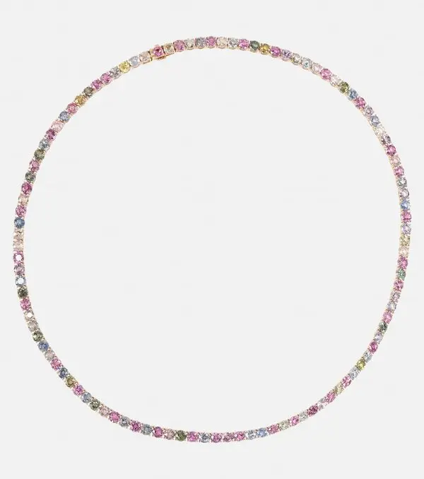 BUCHERER FINE JEWELLERY Pastello Essentials Riviere 18kt Rose Gold Necklace With Sapphires - Multicoloured
