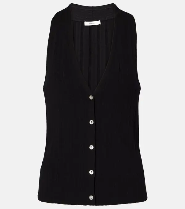 Vince Cotton-blend Tank Top - Black