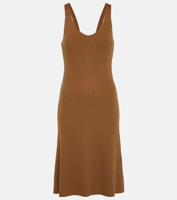 Vince Ribbed-knit Midi Dress
