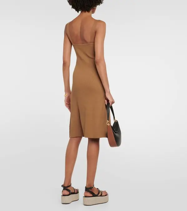 Vince Ribbed-knit Midi Dress