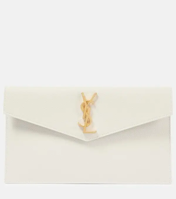 Saint Laurent Uptown Leather Clutch - White