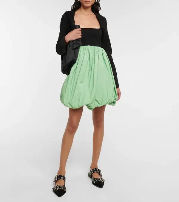 GANNI Balloon Skirt Taffeta Minidress