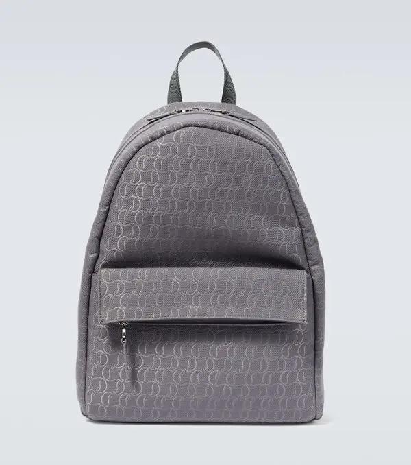 CHRISTIAN LOUBOUTIN Zip N Flap Jacquard Backpack - Grey