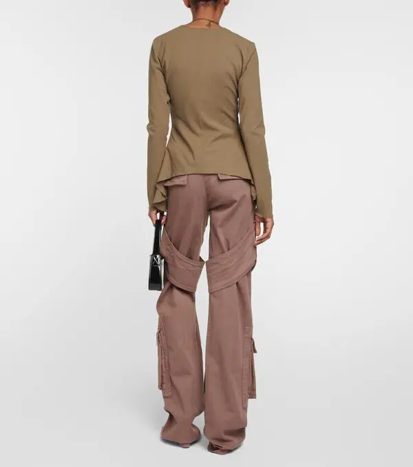 Blumarine Tie-front Wool-blend Blouse - Green