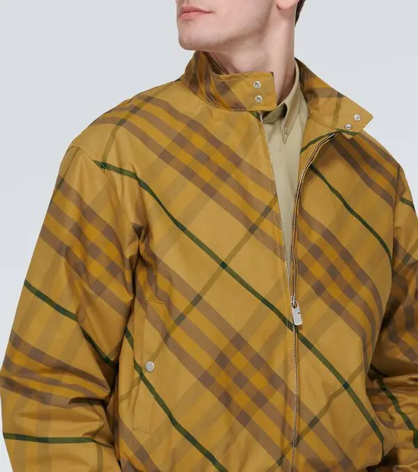 Burberry Checked Cotton Twill Bomber Jacket - Yellow